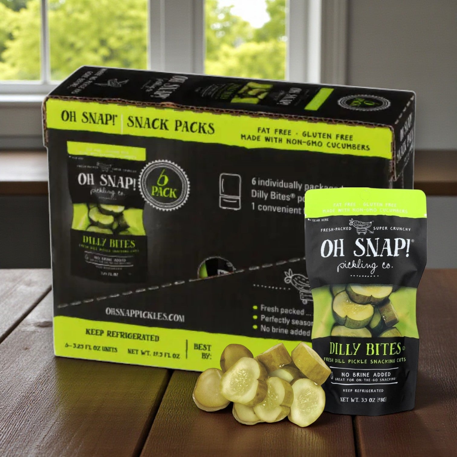 Oh Snap! Pickle Dill Bites – 6 Packs (3.25 oz Each)