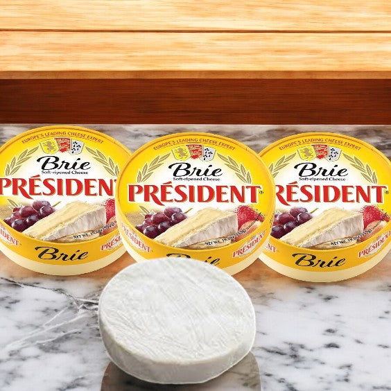 President Brie Soft-Ripened Cheese-19.6 Oz- 3 Count