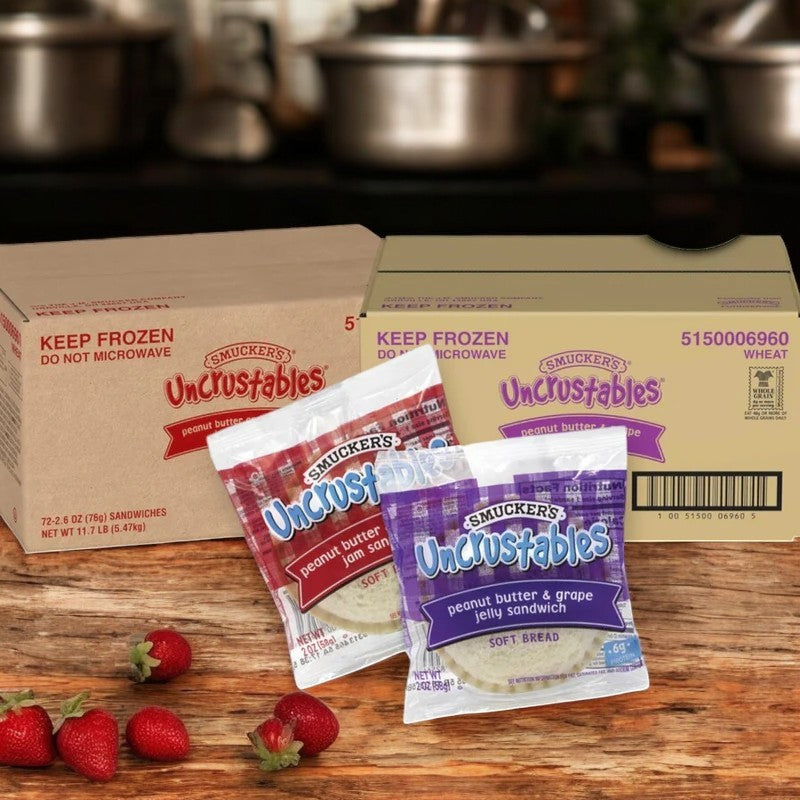 Smucker’s Grape & Strawberry Uncrustables Bundle | Easy Lunches