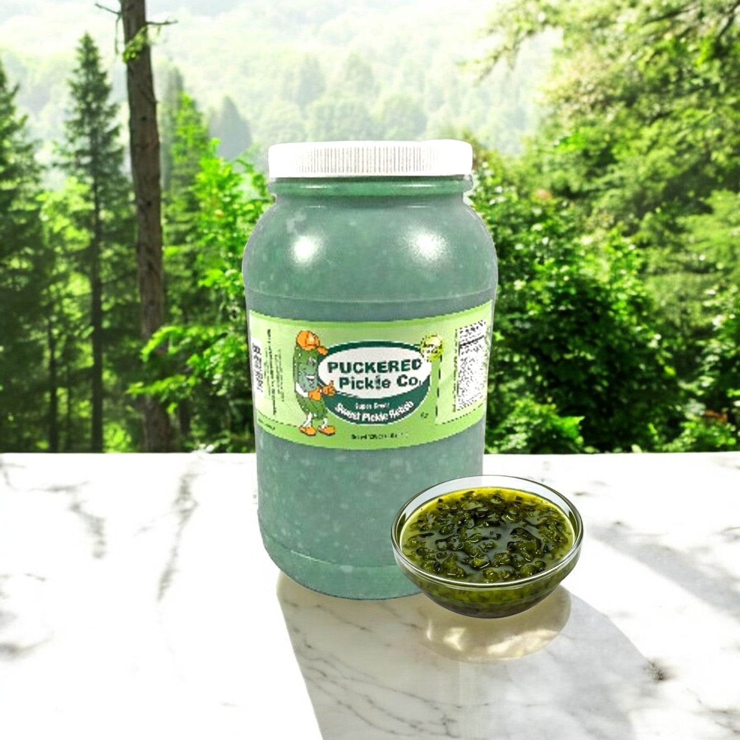 Puckered Pickle Relish Sweet Green Bright, 1 Gallon