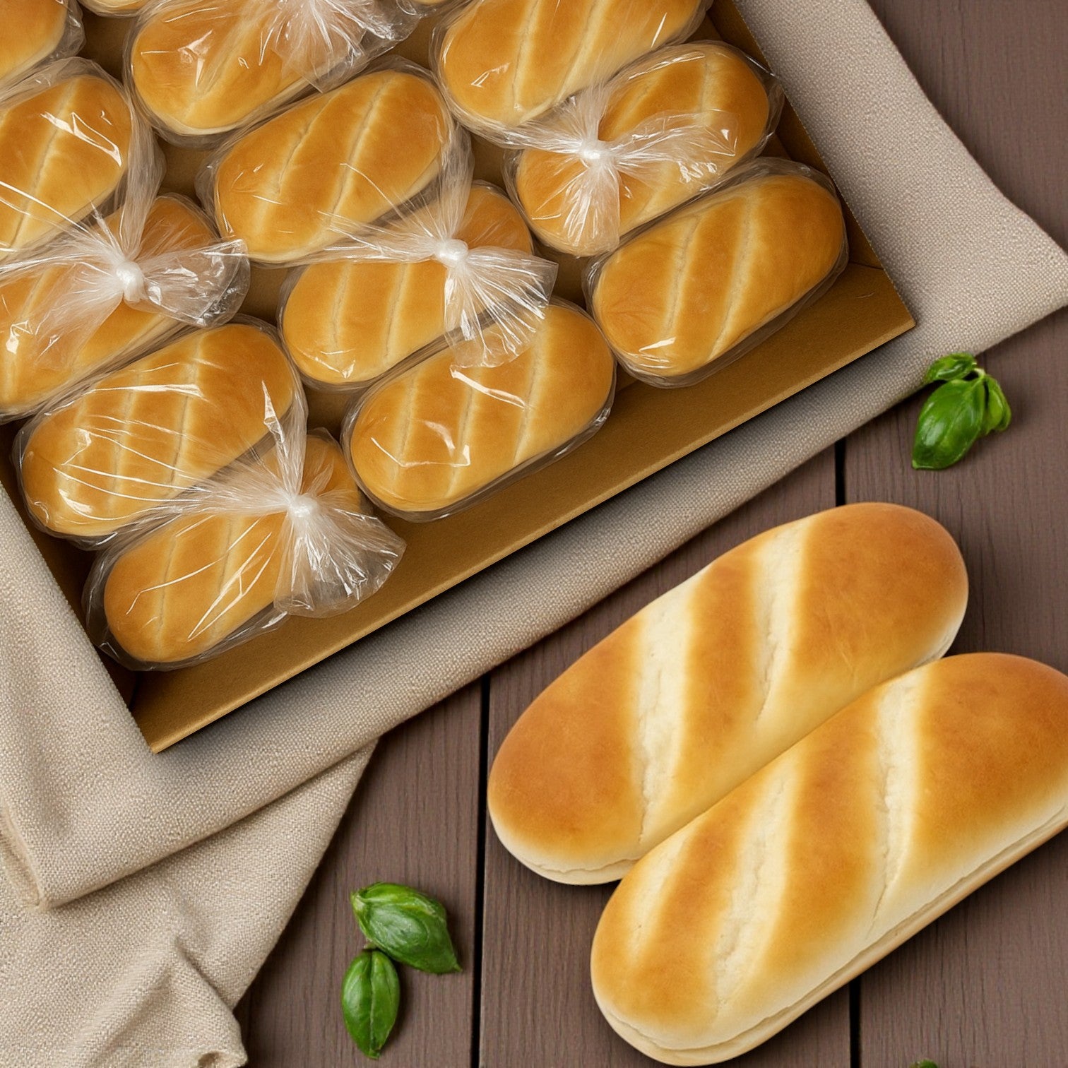 Baker's Source Classic Brat & Sausage Hinged Buns – 8 Packs of 8 Buns