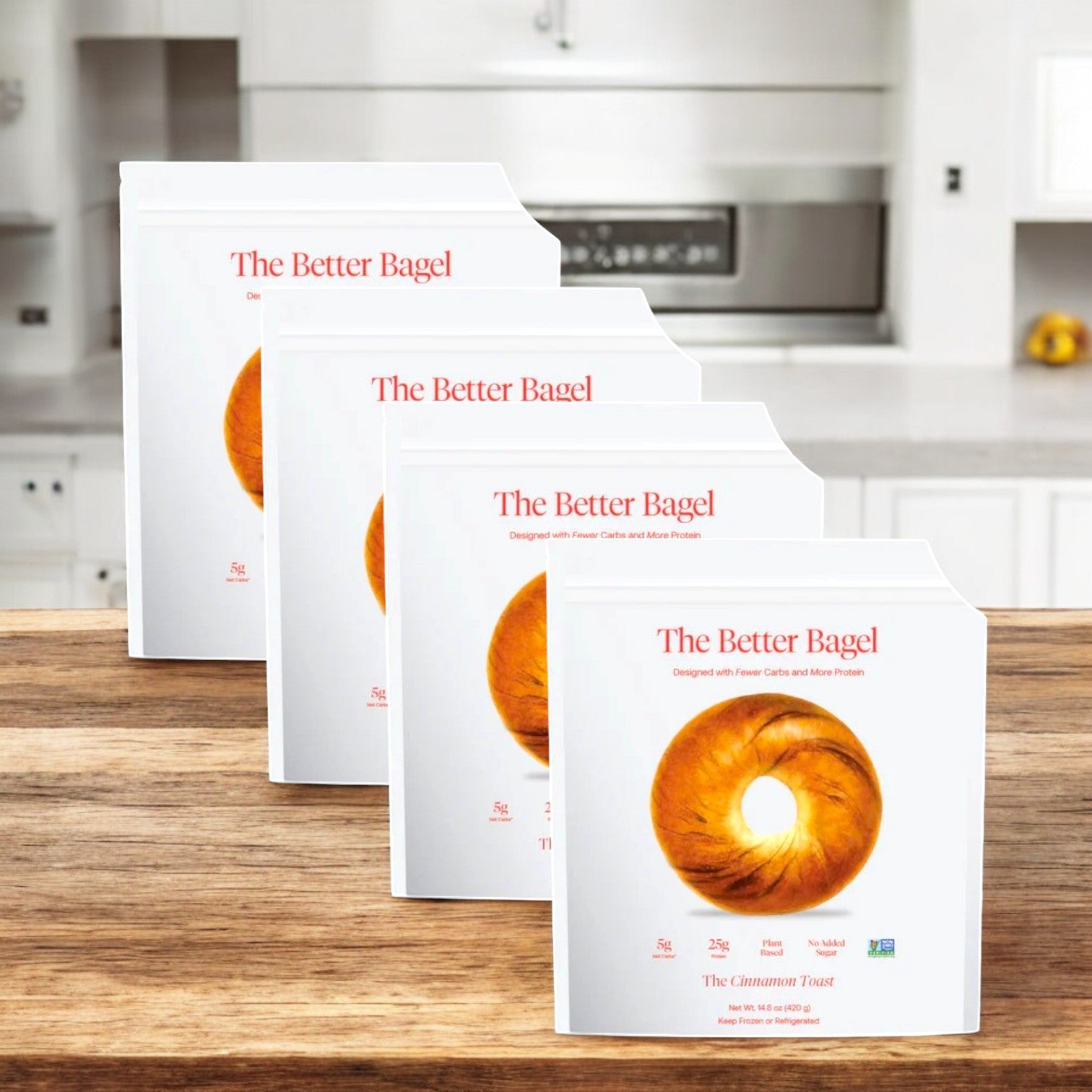 Better Brand The Cinnamon Better Bagel – 4 Bags (16 Total)