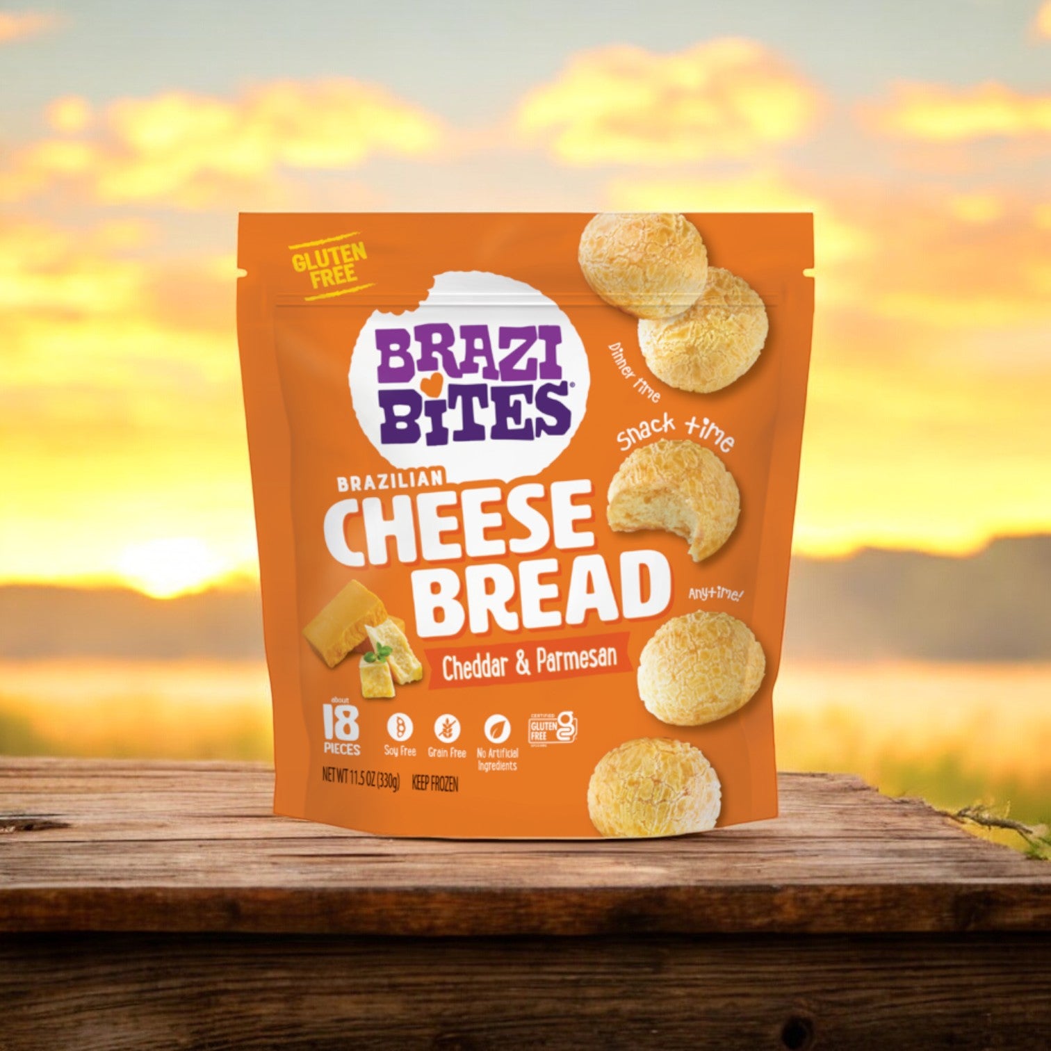 Brazi Bites Cheddar & Parmesan, Brazilian Cheese Bread, 11.5 oz. -1 Ba