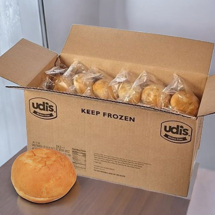 Udi's, Bun Hamburger Gluten Free Individually Wrapped, 4 in. - 1 Case,