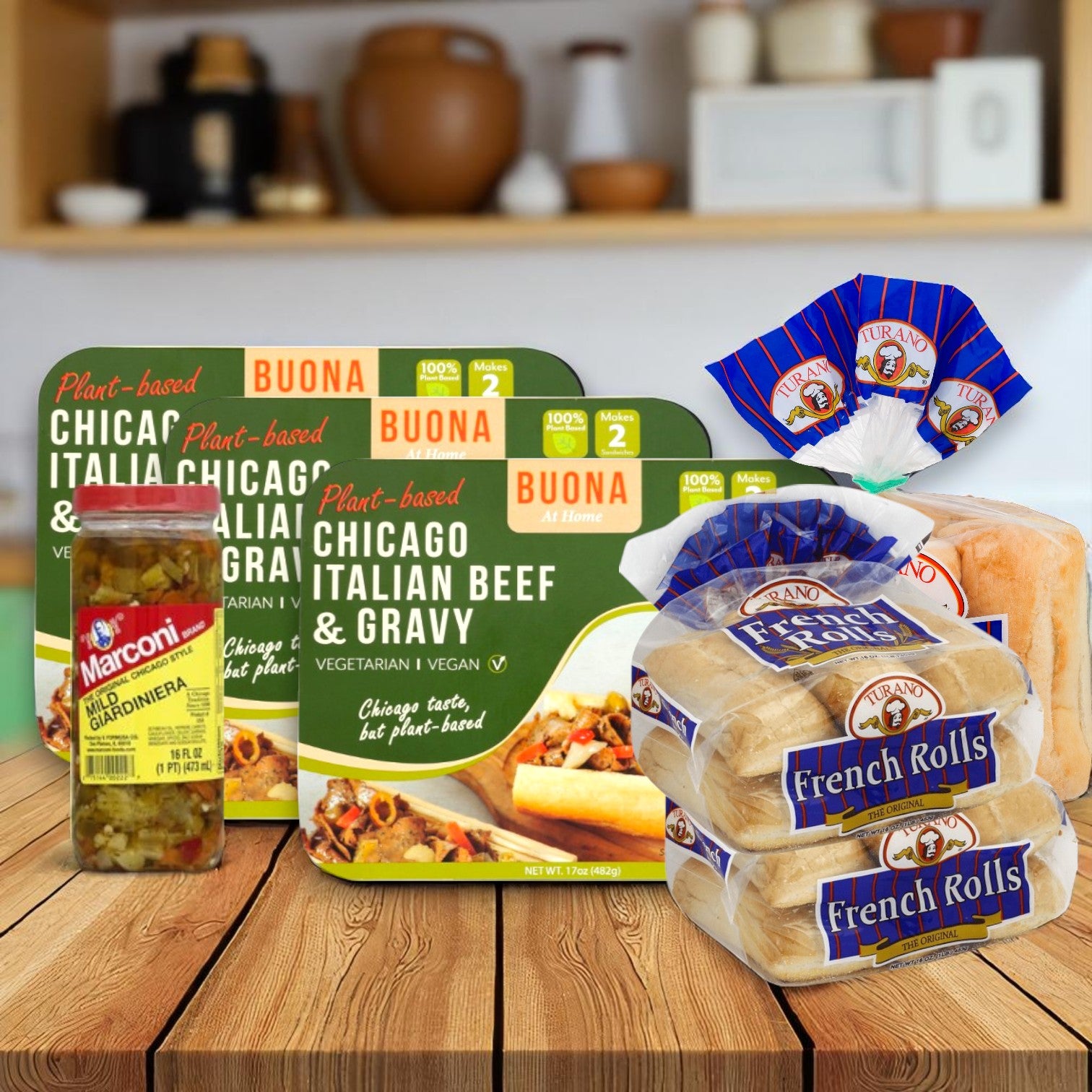 Buona Plant-Based Italian Beef Combo Kit