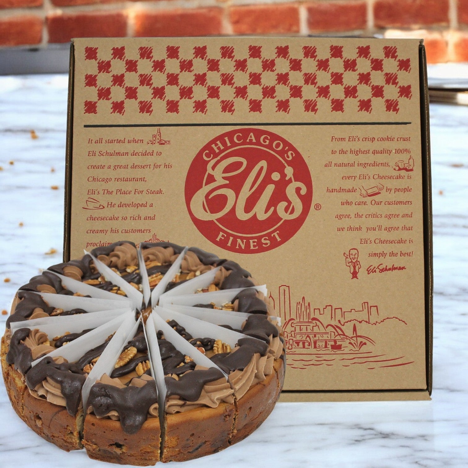 Elis Cheesecake, Turtle Cheese Cake, 14 Cut, 10" Round - 2 Total Chees