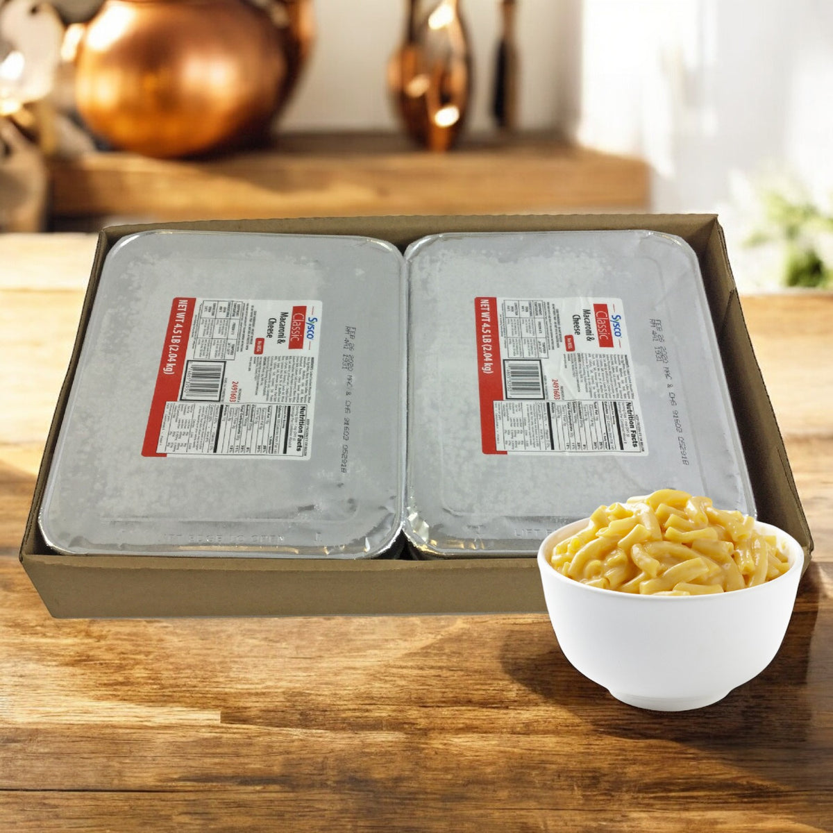 Sysco Classic Entrée Macaroni & Cheese – 4.5 lbs, 1 Case (4 Trays)