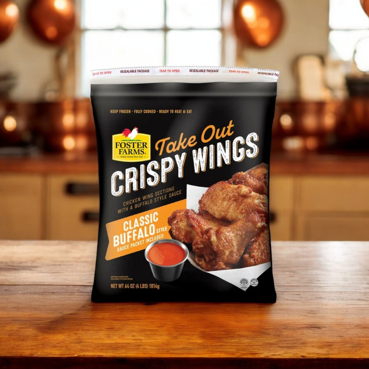 Foster Farms Take Out Crispy Chicken Wings, Classic Buffalo, 4 lbs - 1