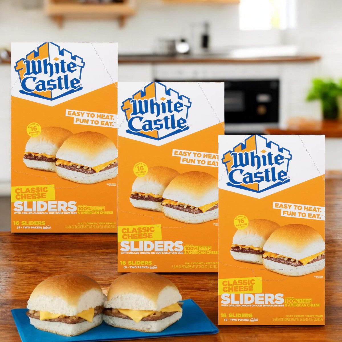 White Castle Microwaveable Frozen Cheeseburger Sliders-29.28 Oz- 3 Box
