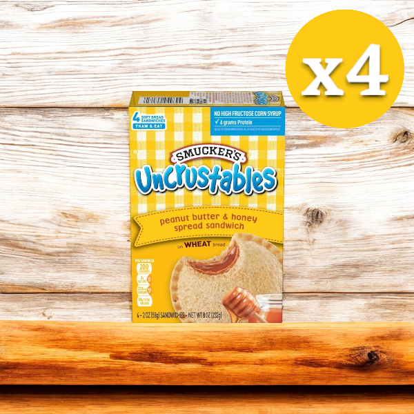 Uncrustables Peanut Butter & Honey Spread Sandwiches – 4 Count, 4 Pack
