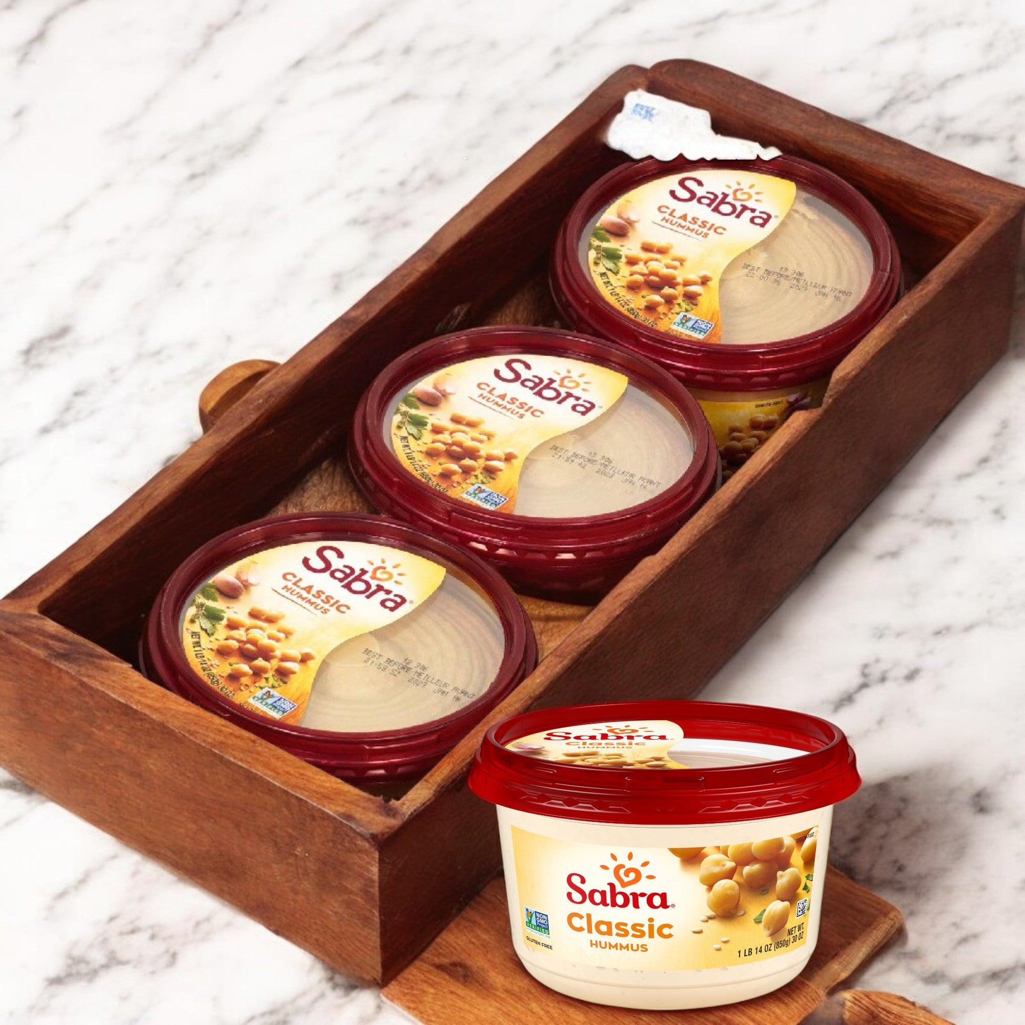 Sabra Classic Hummus Spread, 30 oz. - 3 Pack, 1 Case
