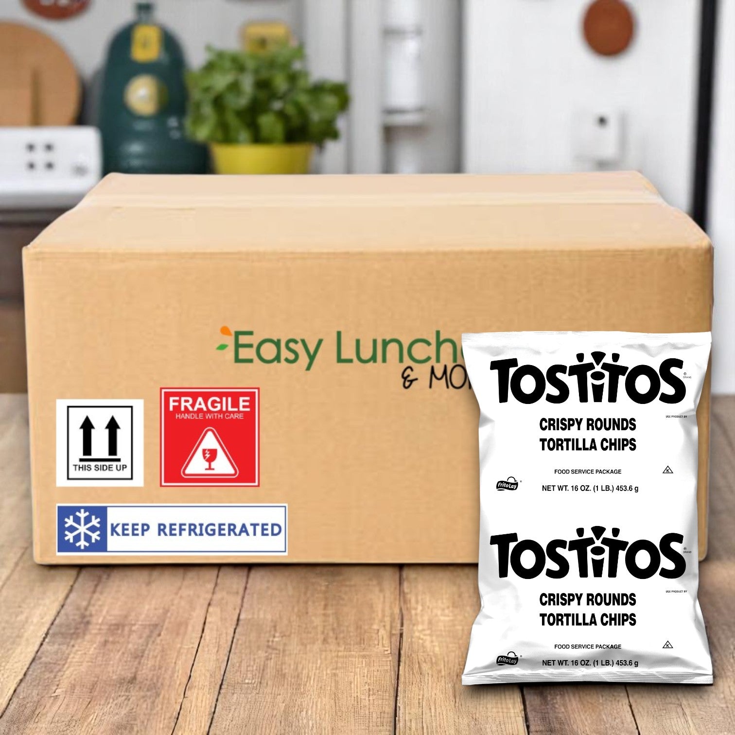 Tostitos® Crispy Rounds Tortilla Chips – 16 oz Bags (Pack of 8)