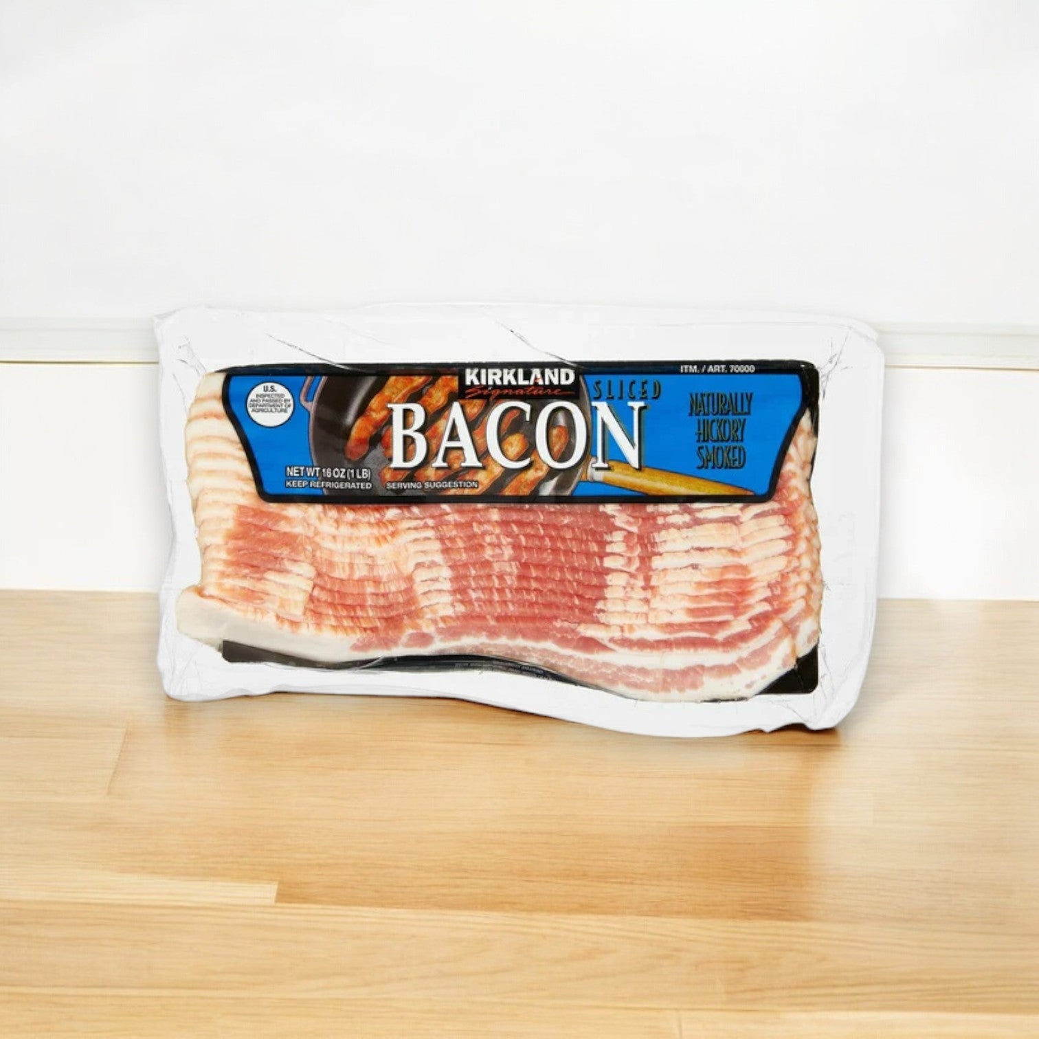 Kirkland Signature Hickory Smoked Bacon, Sliced, 1 lb (4 Packs)