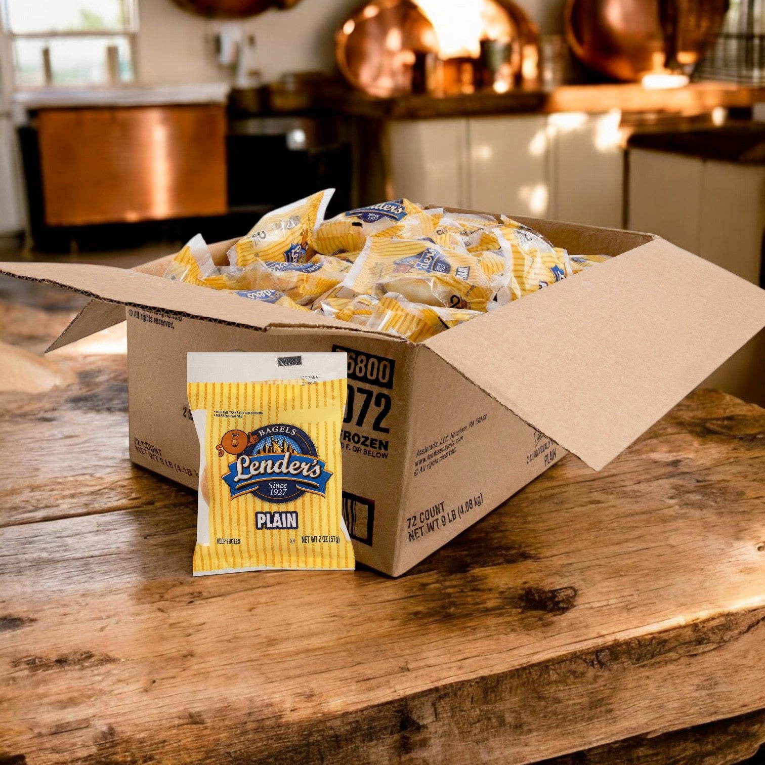 Lender's Bagels – Plain Sliced Individually Wrapped (2 oz. Each- Total