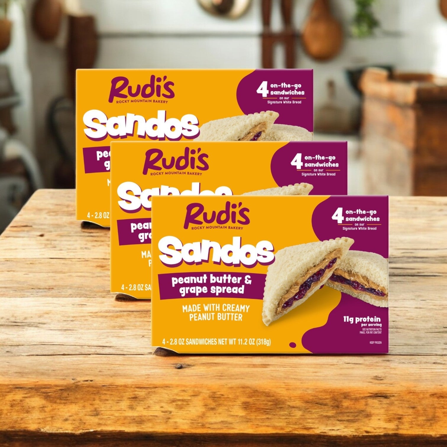 Rudi's Peanut Butter and Grape Spread Sandos, 11.2 oz - 3 Packs