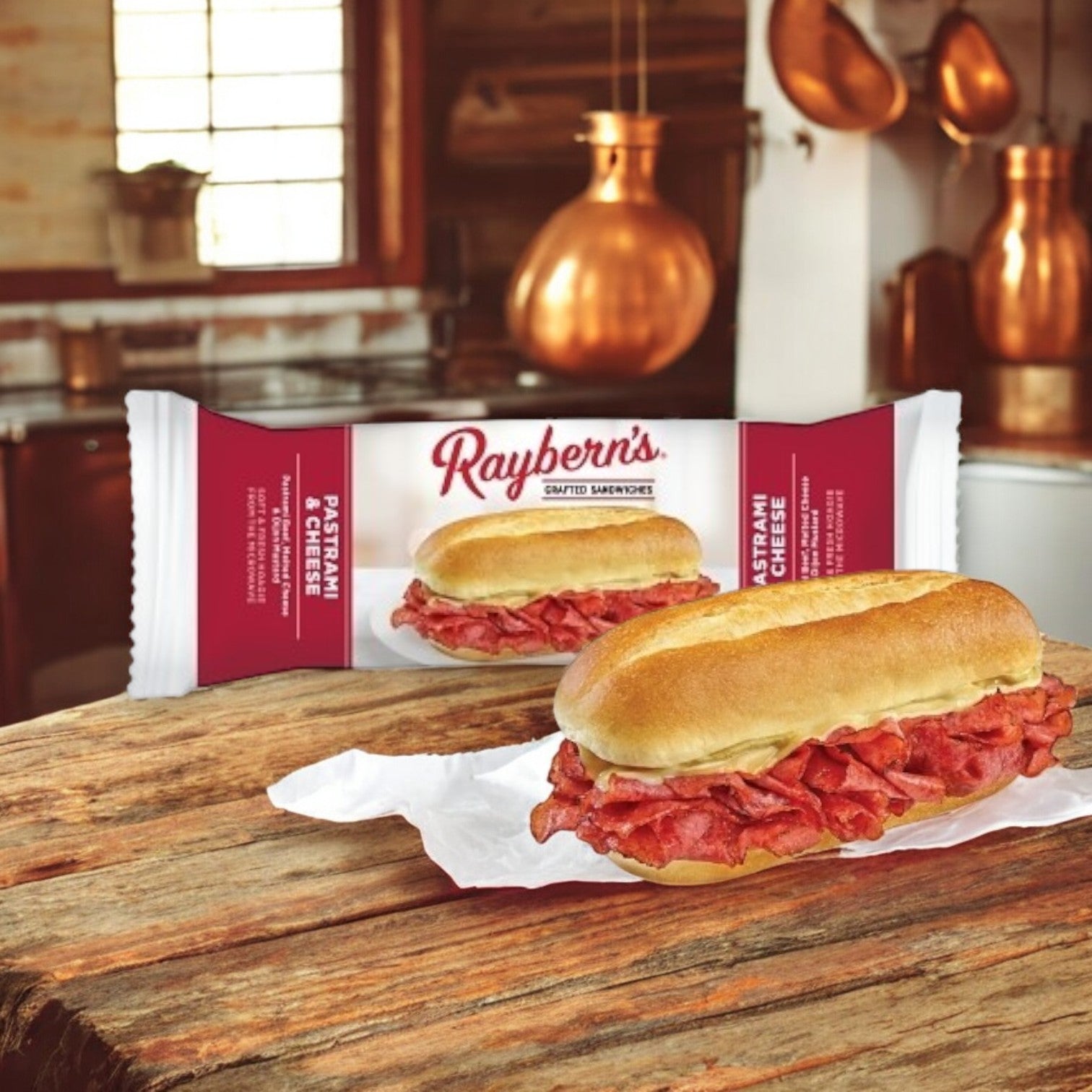 Raybern's Individually Wrapped Pastrami & Cheese Sandwich, 5.5 oz