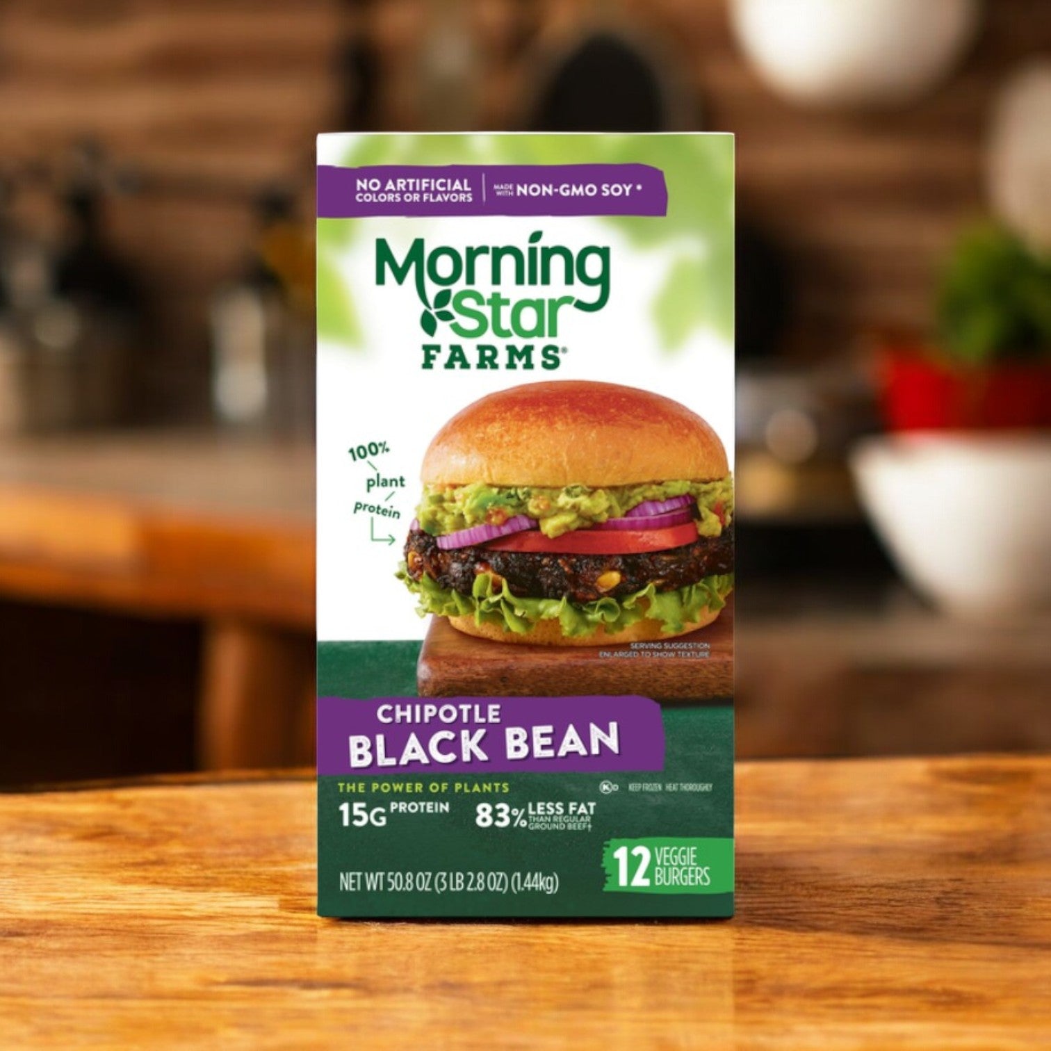 MorningStar Farms Chipotle Black Bean Burger – 12 Count, 1 Pack