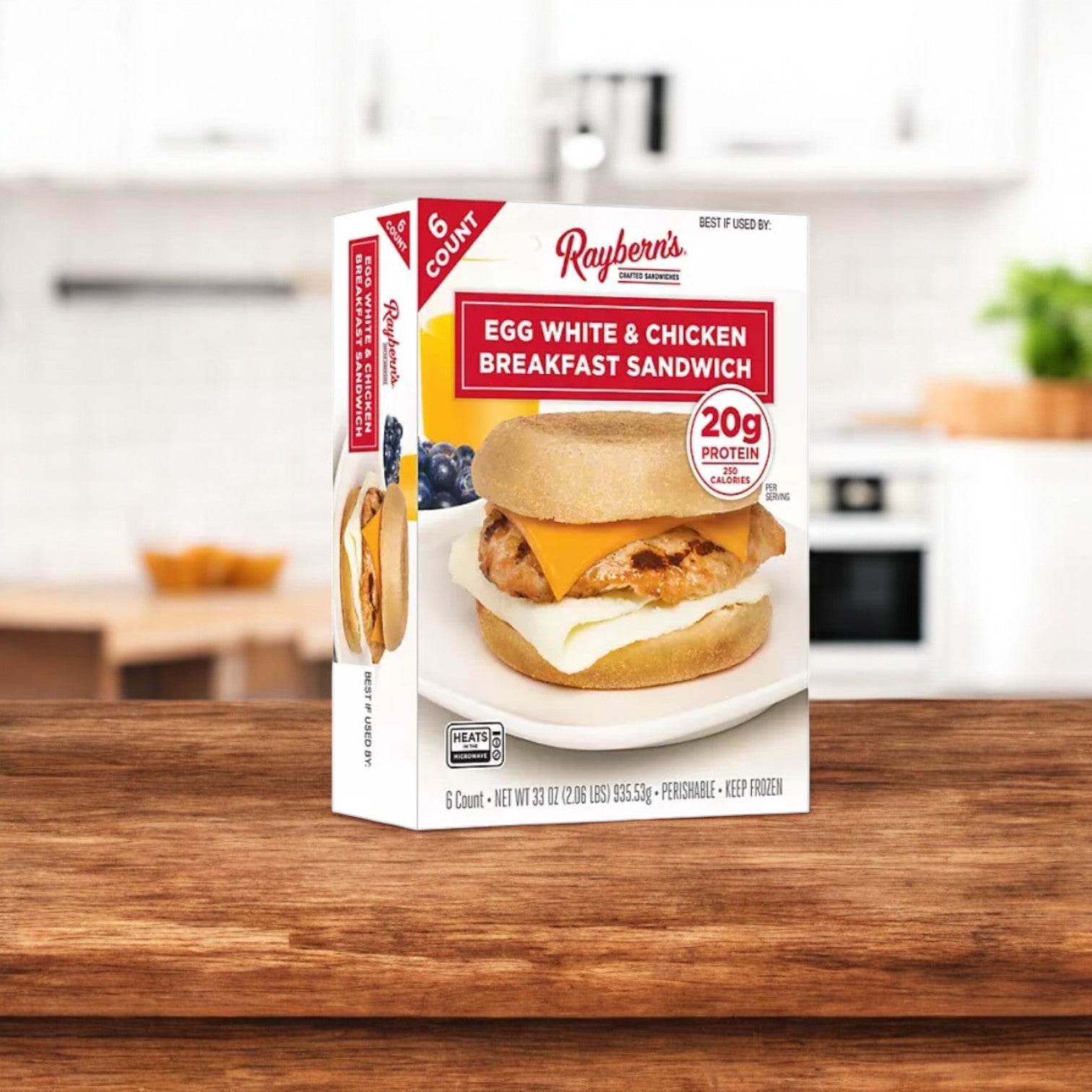 Raybern's Egg White and Chicken Breakfast Sandwich- 1 Pack