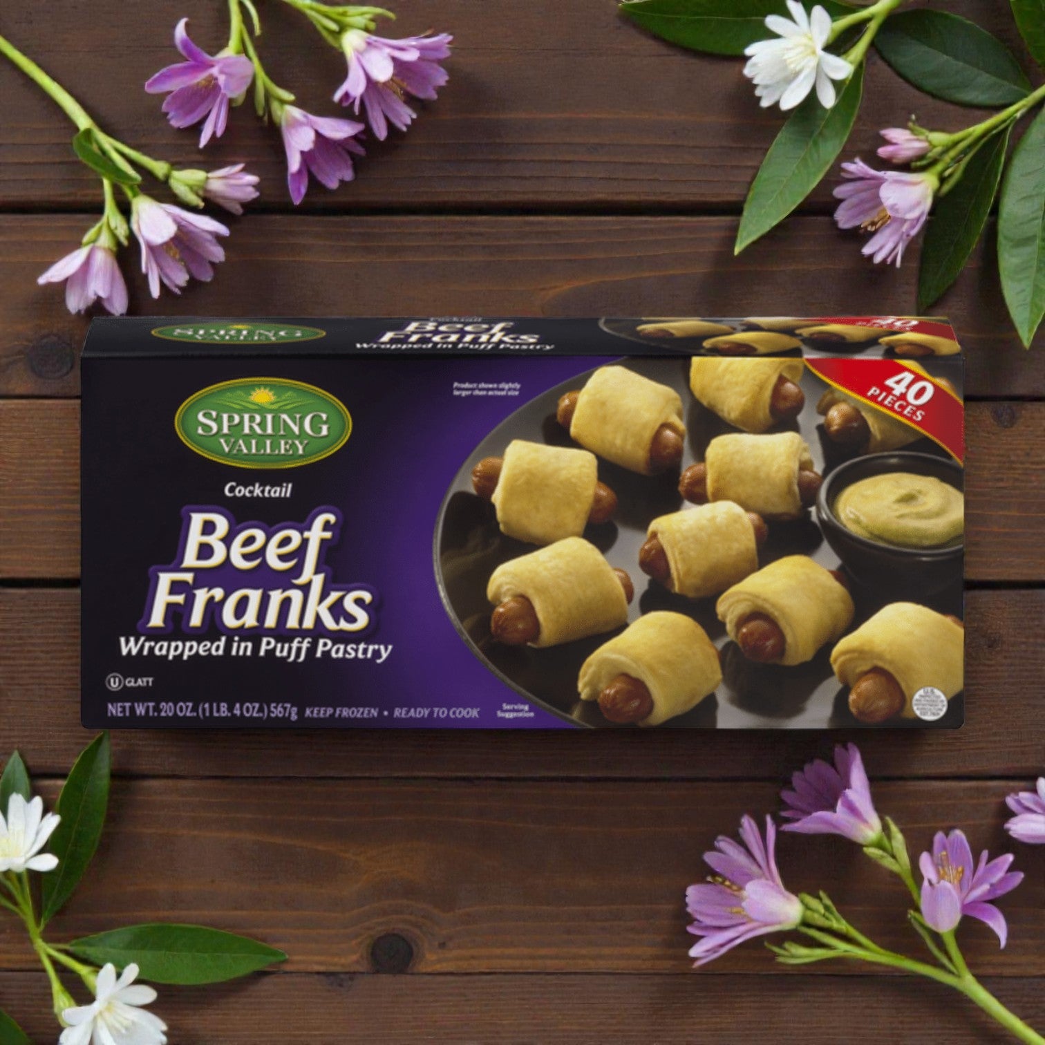 Spring Valley - Cocktail Beef Franks Wrapped in Puff Pastry - 40 Ct
