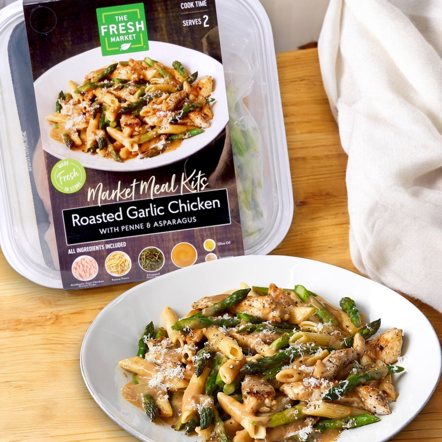 The Fresh Market Roasted Garlic Chicken with Penne & Asparagus Market