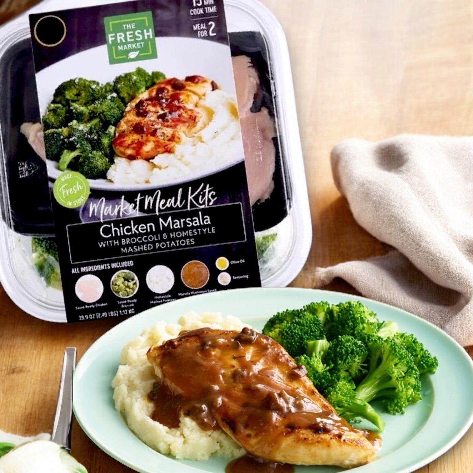 The Fresh Market Chicken Marsala with Broccoli & Homestyle Mashed Pota