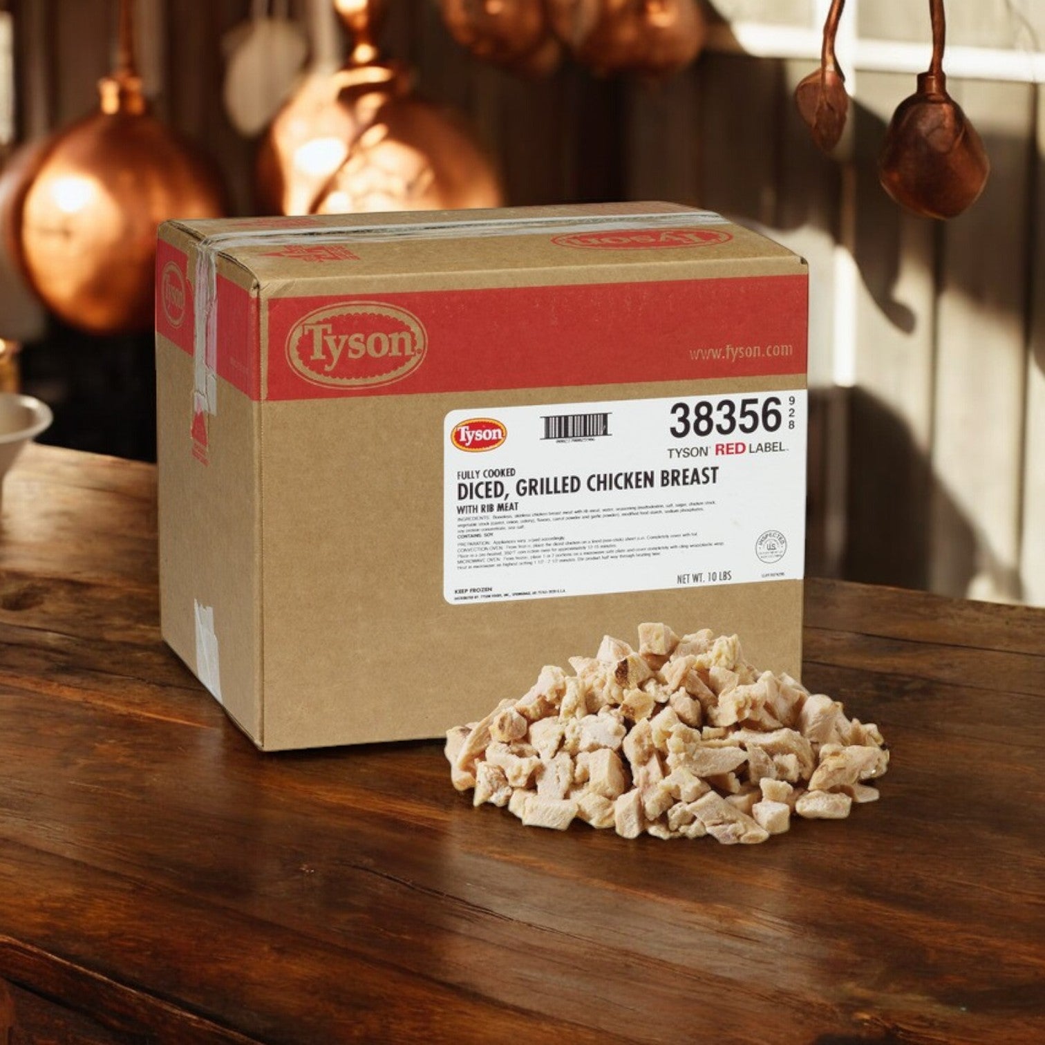 Tyson Red Label Diced Chicken Breast – 10 lbs, Bulk Pack