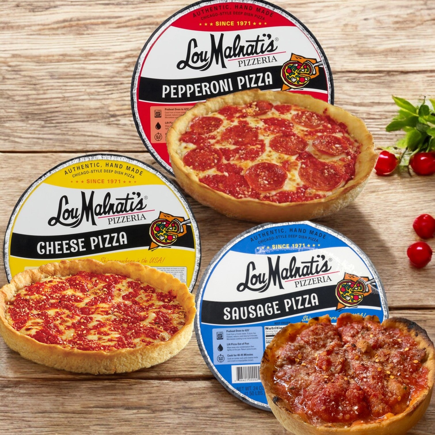 Lou Malnati’s Deep Dish Combo Pack, 3 Pizzas | Easy Lunches