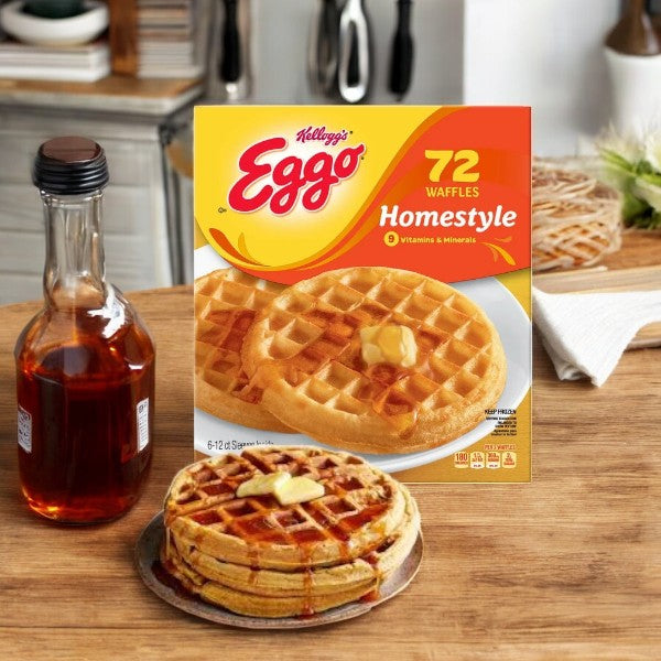 Kellogg's Eggo Waffles, Homestyle, 72-count-1 Pack