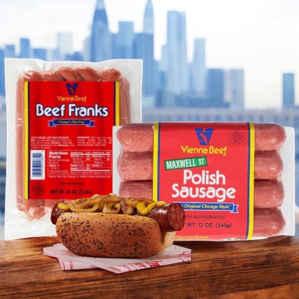 Vienna Beef Combo Pack – 16 Beef Franks & 8 Maxwell St. Polish Sausage
