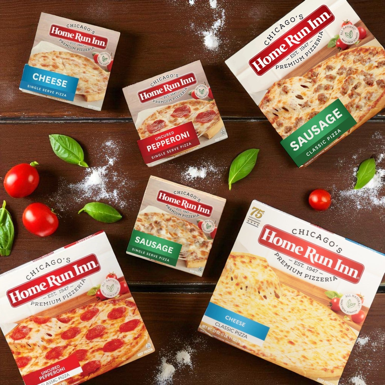 (6-Pack) Home Run Inn Pizza Combo – 3 Family-Sized & 3 Single-Serve Pi
