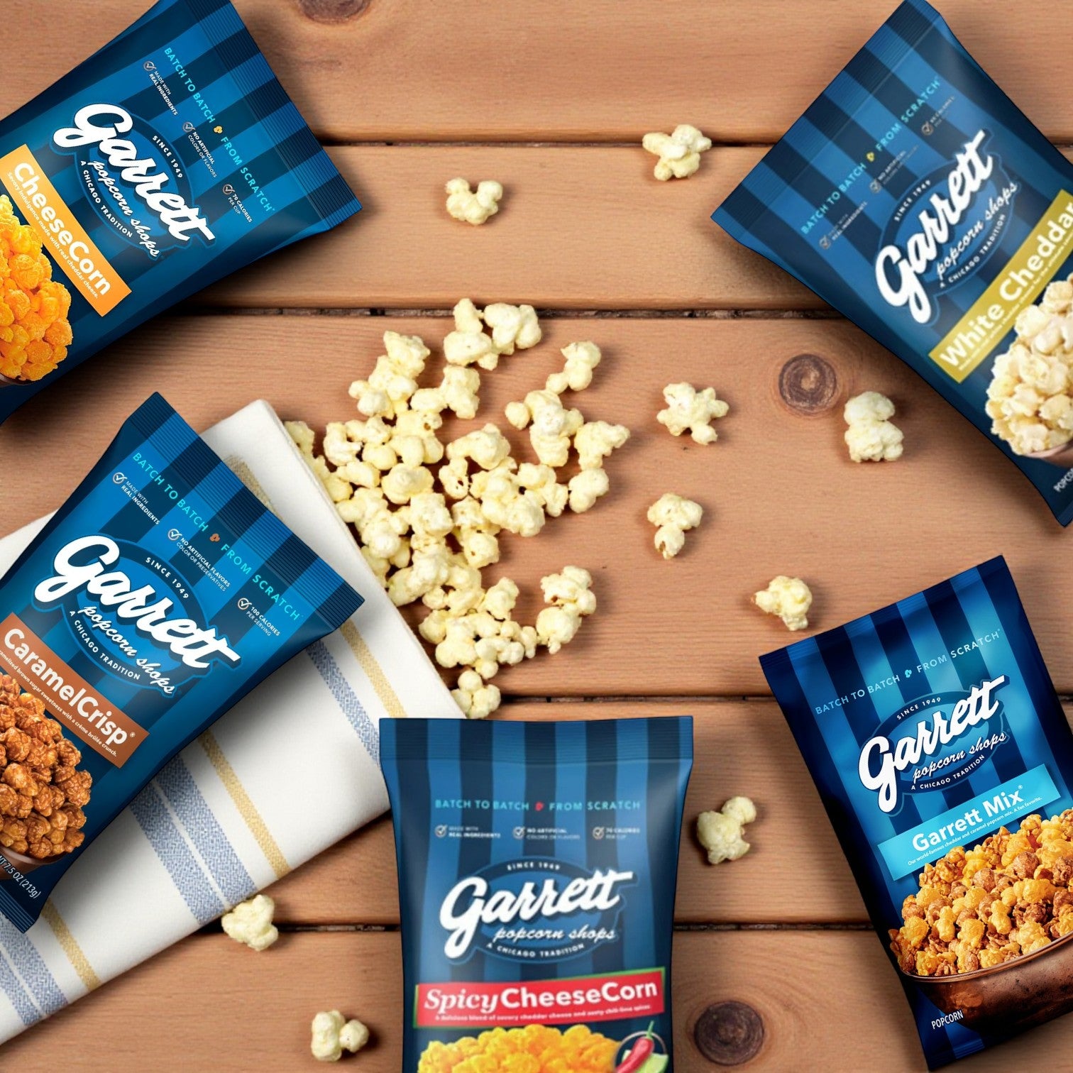 Garrett Popcorn 5 Bag Combo Pack | Easy Lunches