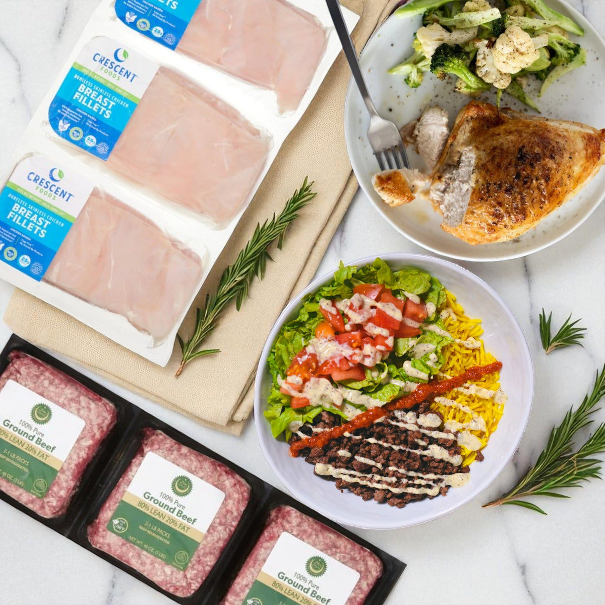 Halal Protein Bundle – Ground Beef & Hand-Cut Chicken Breasts